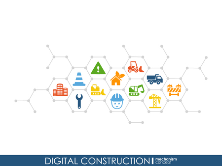 Vector of Digital construction Hexagon - ID:1-122753375 - Royalty Free ...