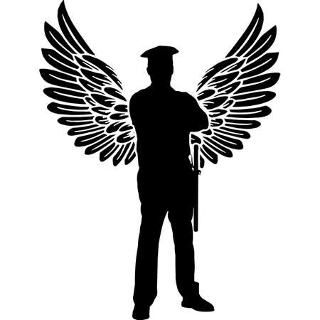 Vector of RIP Cop, Memorial with Angel - ID:1-158238280 - Royalty Free ...
