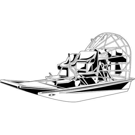 Airboat Plans Drawing Hull Boat Sketch Coloring Page