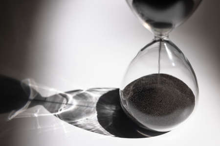 Sand clock , Hourglass as time passing on white background , Life time ...