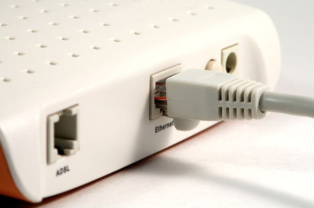 Detail of rear part of cable modemの写真素材 [40001290923]｜毎月1点無料（フリー）のストック ...
