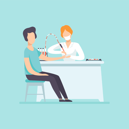 Vector of Doctor taking blood test at - ID:1-114711848 - Royalty Free ...
