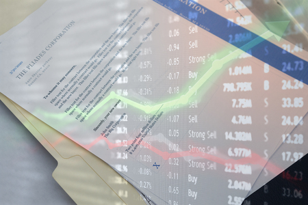 Stock market capital gains and money earned from investing. Upswing ...