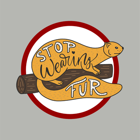 Vector of Stop wearing fur. Hand drawn - ID:1-124262700 - Royalty Free ...