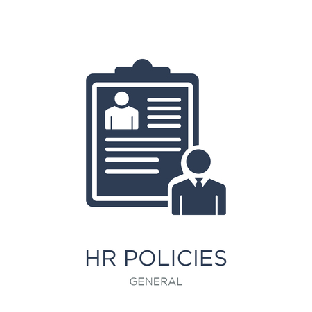 hr policies icon. Trendy flat vector hr policies icon on white ...