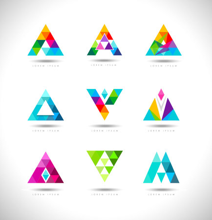Geometric Triangles Logo Design. Vector logo with triangle creative ...