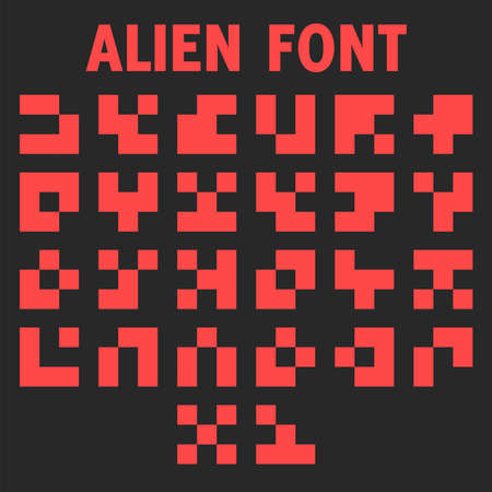 Vector of Alien font letters alphabet - ID:170034332 - Royalty Free ...