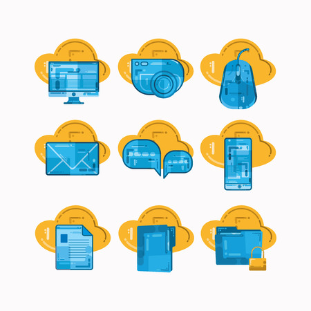 Vector of set of computer element icons - ID:122568322 - Royalty Free ...