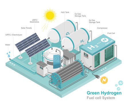 Vector of green hydrogen fuel cell h2 - ID:1-194680055 - Royalty Free ...