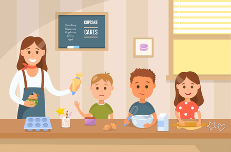 Vector of Cooking with Kids Concept. - ID:1-127723548 - Royalty Free ...