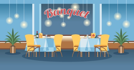 Vector of Banquet room, hall flat vector - ID:1-124573966 - Royalty ...