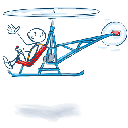 Stick figure Stick figure flies with a helicopter:: tasmeemME.com