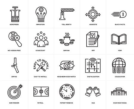 Vecteur de Set Of 20 icons such as - ID:106755149 - image libre de ...