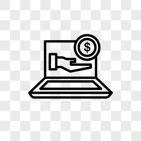 Laptop vector icon isolated on transparent background, Laptop logo ...