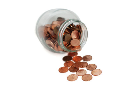 Pennies spilling out of a clear jarの写真素材 [40000872740]｜毎月1点無料（フリー）のストック ...
