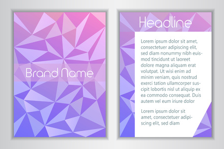 Branding identity template with abstract polygonal shape backdrop ...