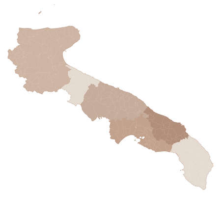 Vector of Puglia map, division by - ID:164715918 - Royalty Free Image ...