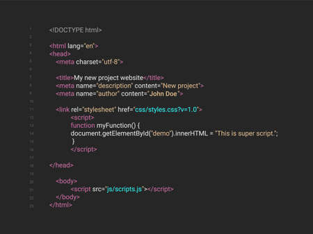 Vector of HTML screen code program - ID:163017362 - Royalty Free Image ...