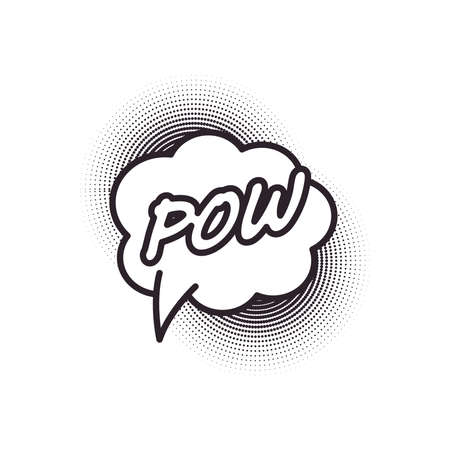 pow cloud bubble line style icon design of pop art retro expression ...