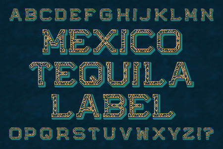 Vector of Mexico tequila label typeface. - ID:1-126715997 - Royalty ...