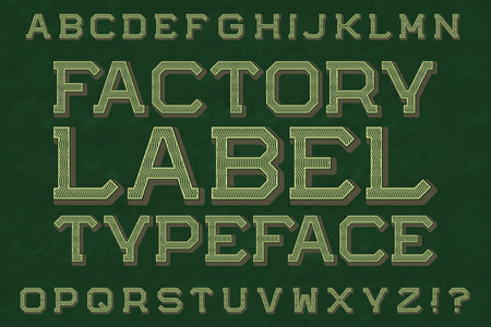 Vector of Factory Label Typeface font. - ID:1-126716003 - Royalty Free ...