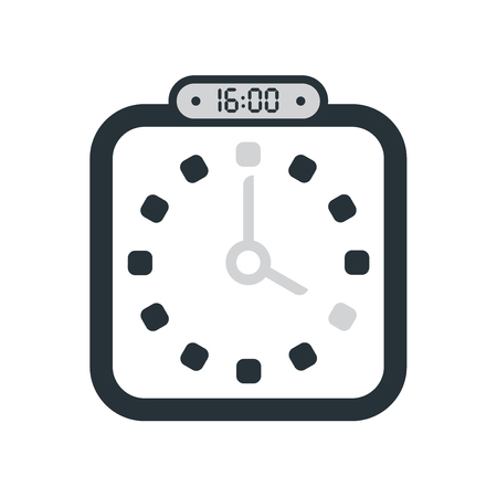The 16:00, 4pm icon isolated on white background, clock and watch ...