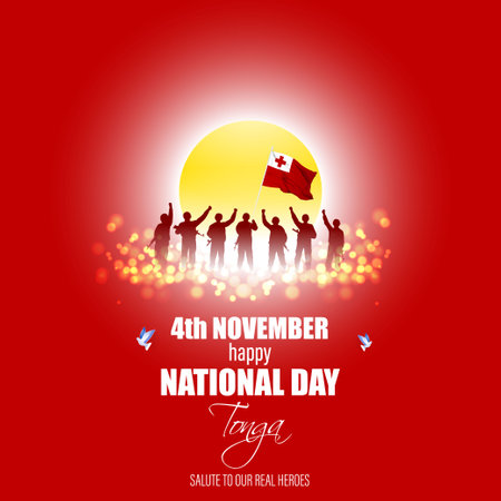 Vector illustration of happy Tonga National dayのイラスト素材 [40175828905 ...
