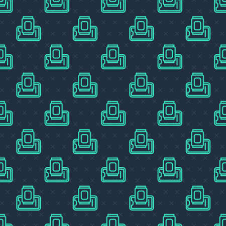 Green line Food ordering on mobile icon isolated seamless pattern on ...