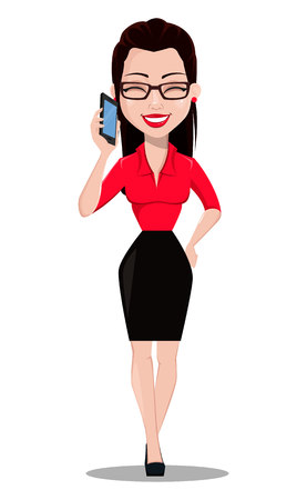 Sexy secretary. Beautiful office assistant in office style clothes ...