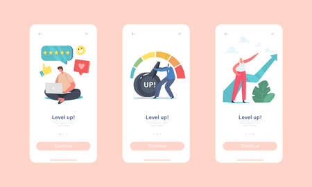 Vector of Level Up Mobile App Page - ID:166685477 - Royalty Free Image ...