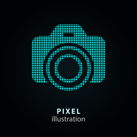 Camera - pixel icon. Vector Illustration. Design element. Isolated on ...