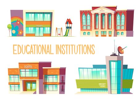 Vector of Educational institutions set, - ID:137557372 - Royalty Free ...
