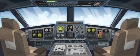 Vector of Airplane cockpit view with - ID:1-121638452 - Royalty Free ...