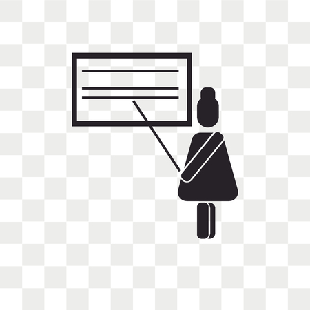 Teacher vector icon isolated on transparent background, Teacher logo ...