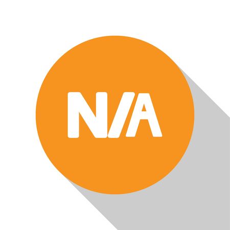 White Not applicable icon isolated on white background. Orange circle ...