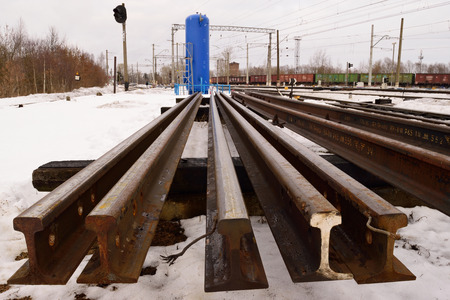 The rails prepared for repair of railway tracks - Stock Image - Everypixel