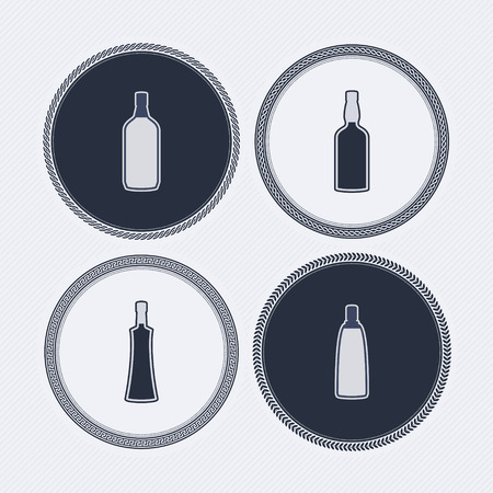 Vector of 4 alcohol bottles icons shows - ID:1-38377452 - Royalty Free ...