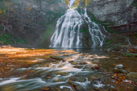 Delphi waterfalls in autumn. Delphi Falls County Park. Madison County ...
