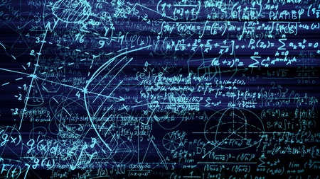 3D rendering abstract blocks of mathematical formulas that are in the ...