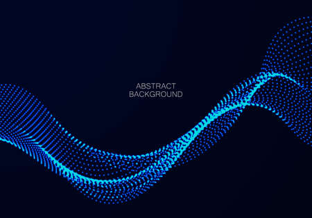 Abstract blue background. Big data. Abstract blue wave flow from ...