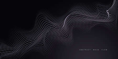 Abstract white dots Floating wave particles Big data stream - Stock ...