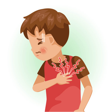 Vector of Sore left chest or pain. The - ID:1-154718951 - Royalty Free ...
