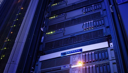 Modern storage of blade servers in data center vertical - Stock Image ...