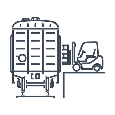 Vector of Thin line icon rail transport, - ID:150856038 - Royalty Free ...