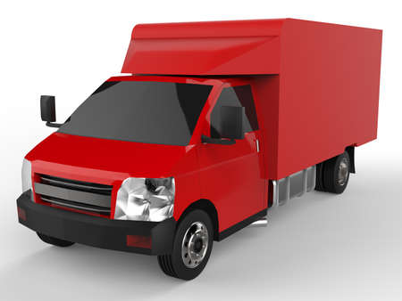 Small red truck. Car delivery service. Delivery of goods and products ...