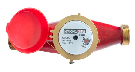 a universal water meter, isolated over whiteの写真素材 [40011569324] - イメージマート