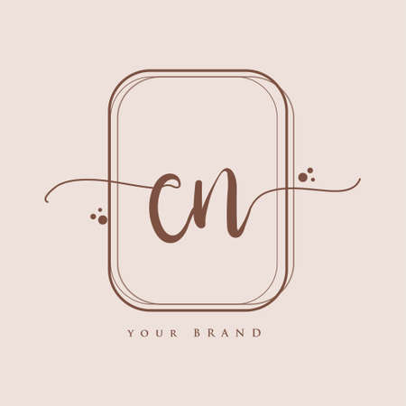 CN Initial handwriting logo. Hand lettering Initials logo branding ...