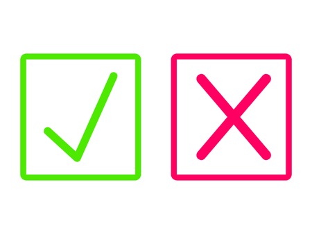 Vector of Flat green tick and pink cross - ID:126786301 - Royalty Free ...