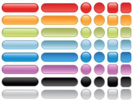 Blank web buttons. Pressed and unpressed button state. EPS 8 CMYK with ...