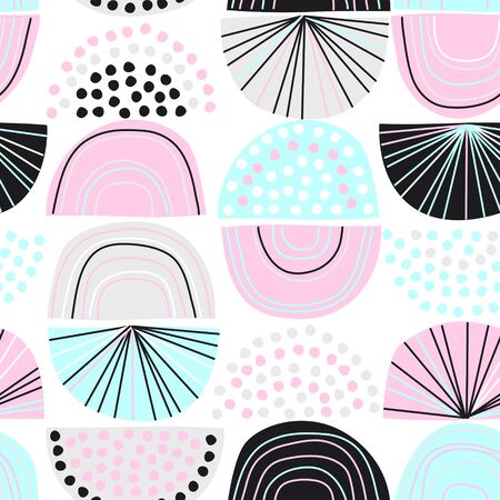 Seamless geometric pattern in modern abstract style. Nordic pastel ...